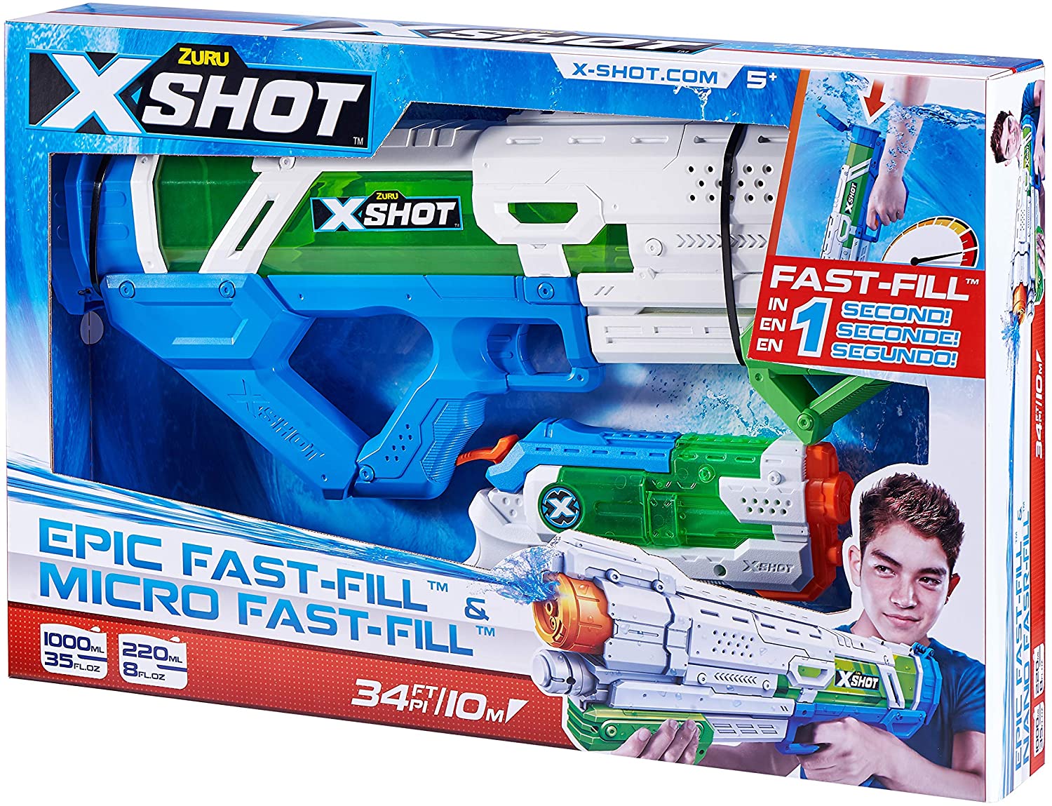 X-Shot Gun Fast Fill Combo Pack – Large, Multi-Colour, 56222 - Toys 4 You