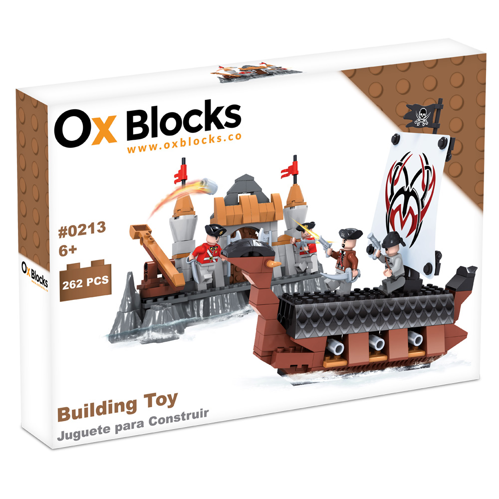 Ox Blocks Pirate Playset Large 262pcs Building Toys-0213-BTG - Toys 4 You