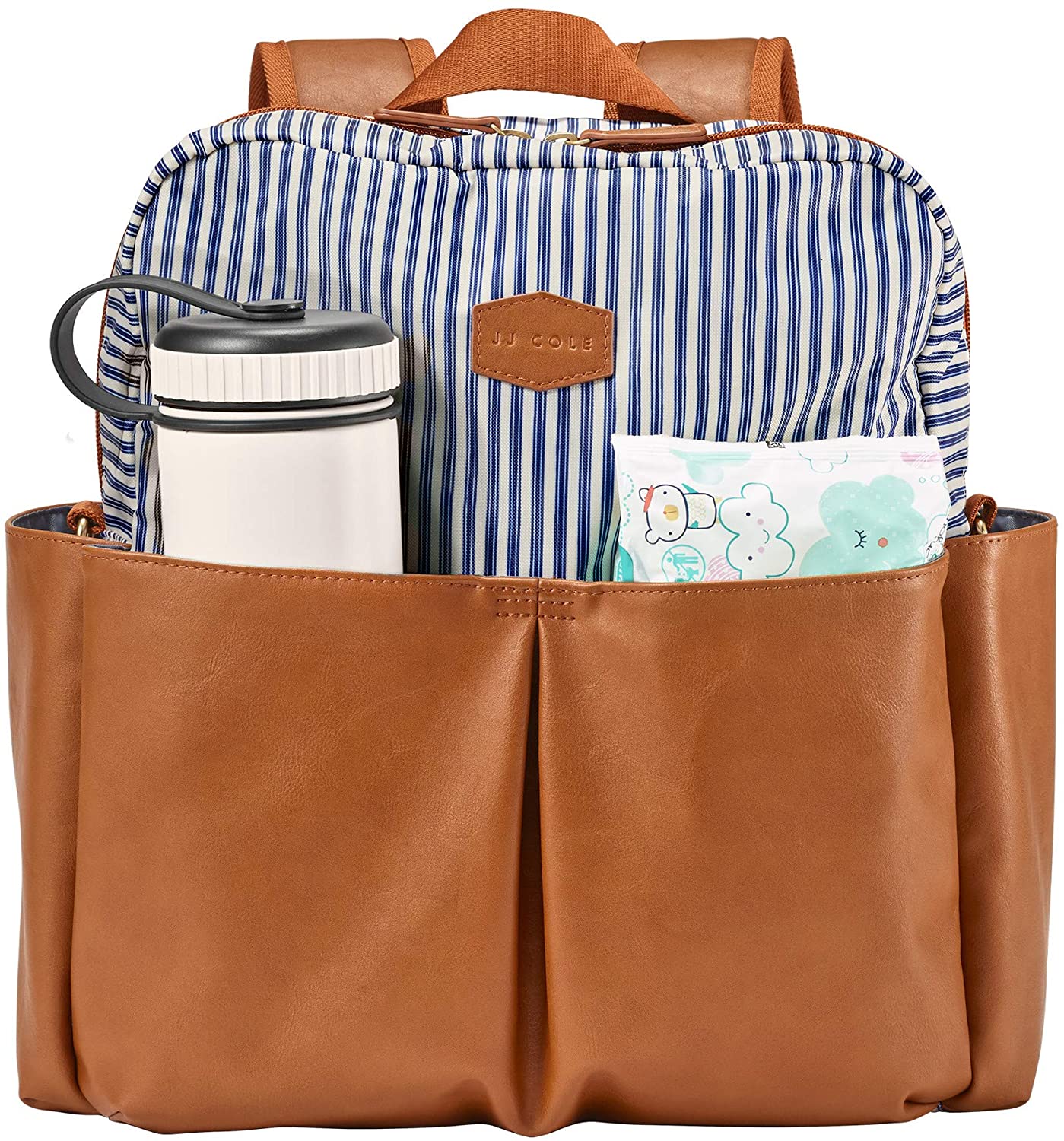 JJ Cole Popperton Backpack Cognac Stripe-J00937 - Toys 4 You
