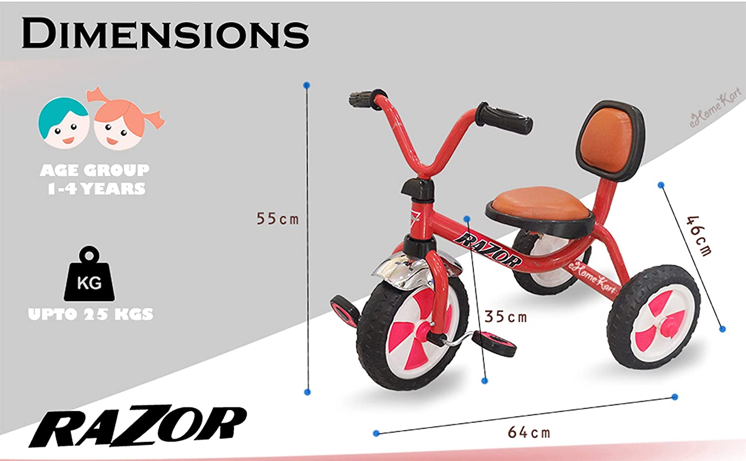 Razor Baby Tri-Cycles with EVA Tyres and Leather Seat and Backrest ...