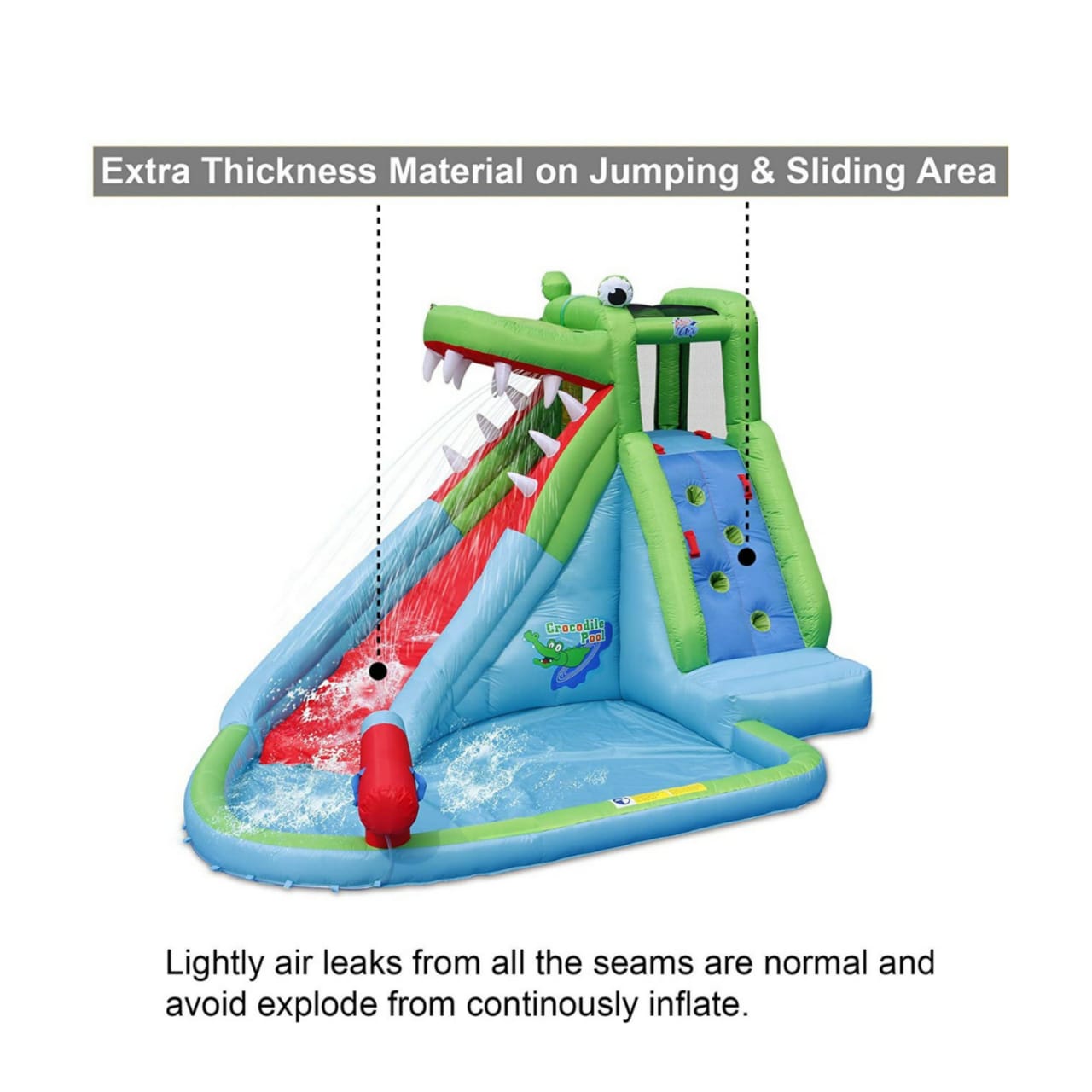 Air Flow Crocodile Inflatable Water Slide -9240 - Toys 4 You